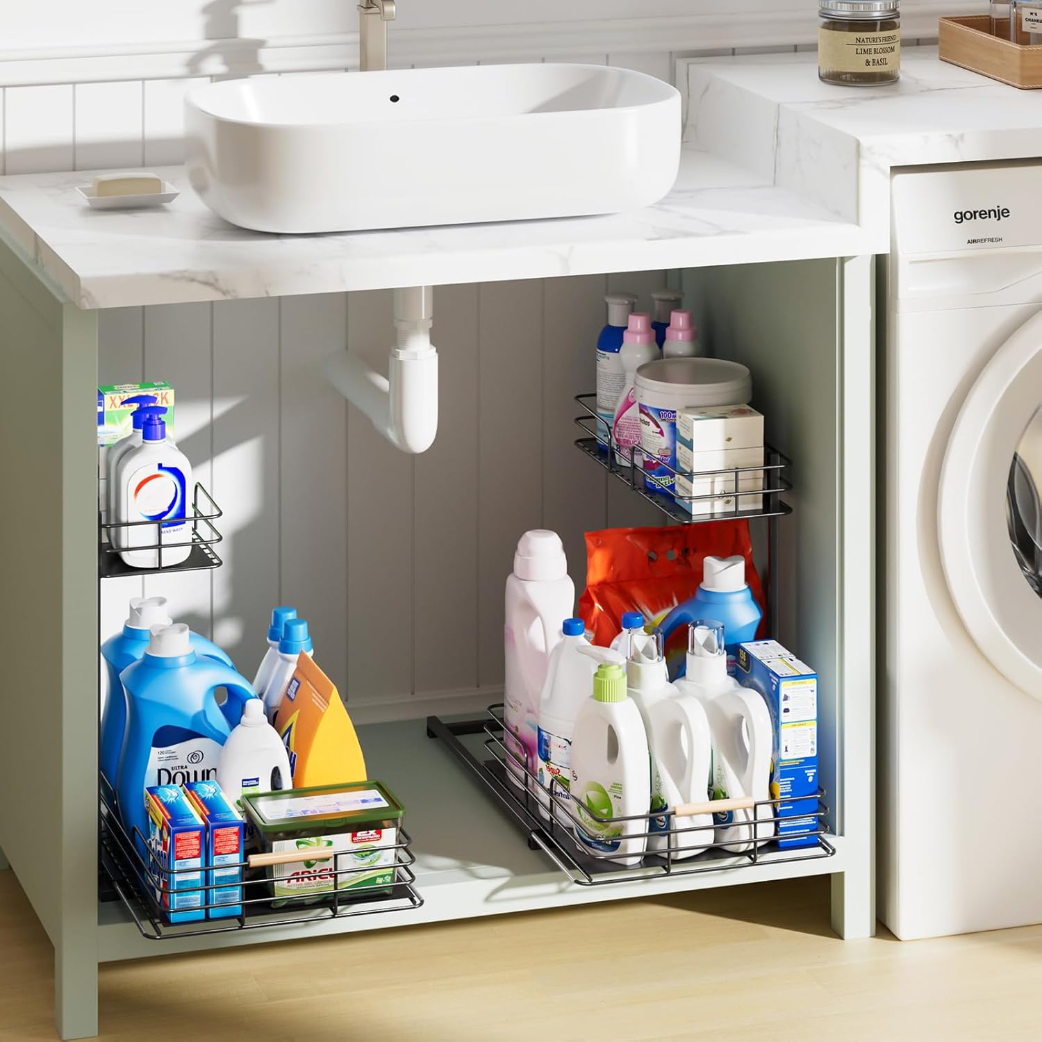 Under sink laundry storage store
