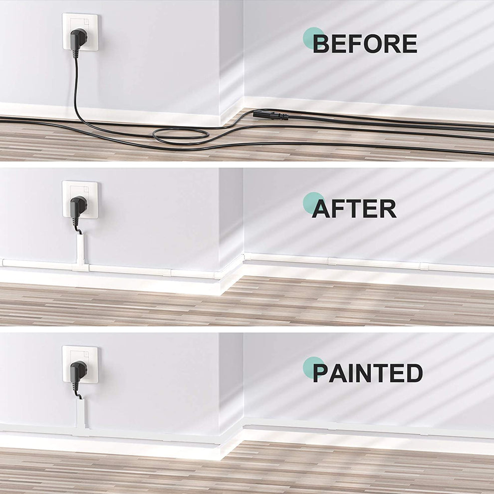 254" Paintable Wall Cable Raceway for TV Computer Cords – DELAMU