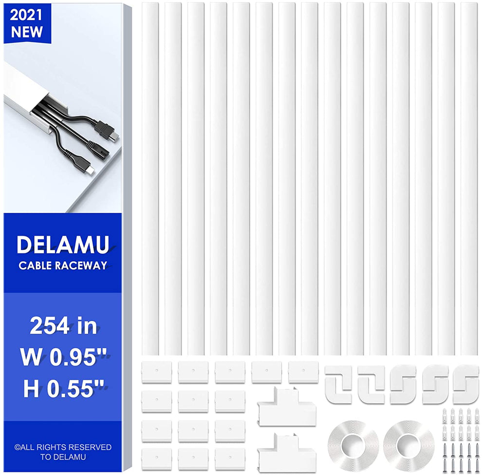 254" Paintable Wall Cable Raceway for TV Computer Cords – DELAMU