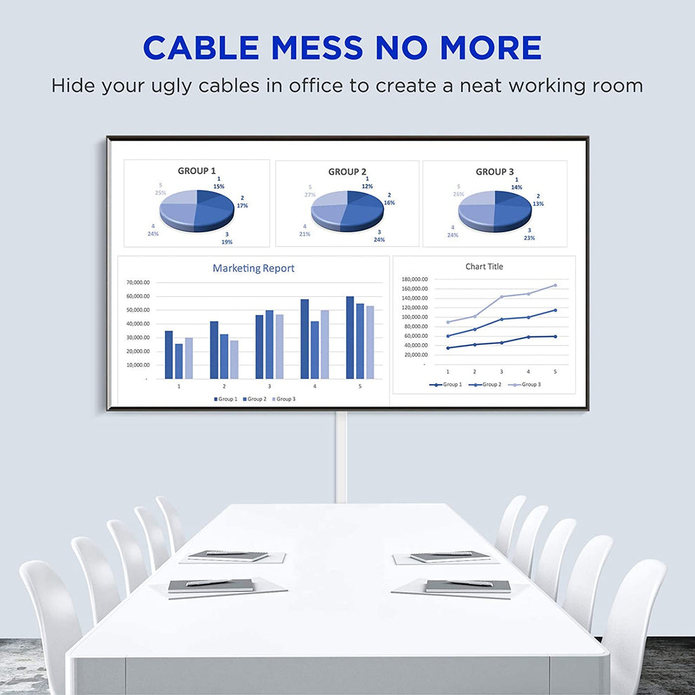 254" Paintable Wall Cable Raceway for TV Computer Cords – DELAMU