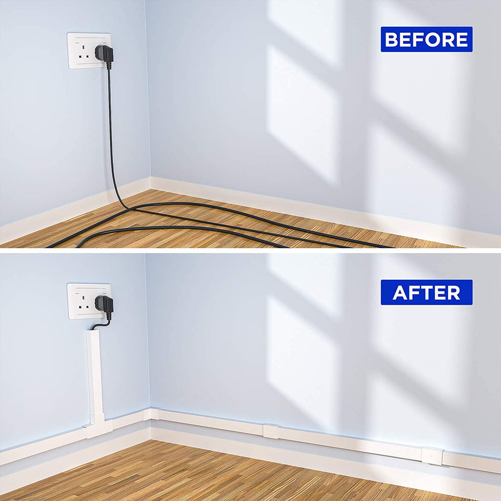 254" Paintable Wall Cable Raceway for TV Computer Cords – DELAMU