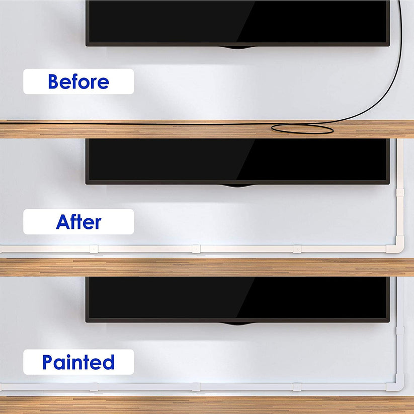 254" Paintable Wall Cable Raceway for TV Computer Cords – DELAMU